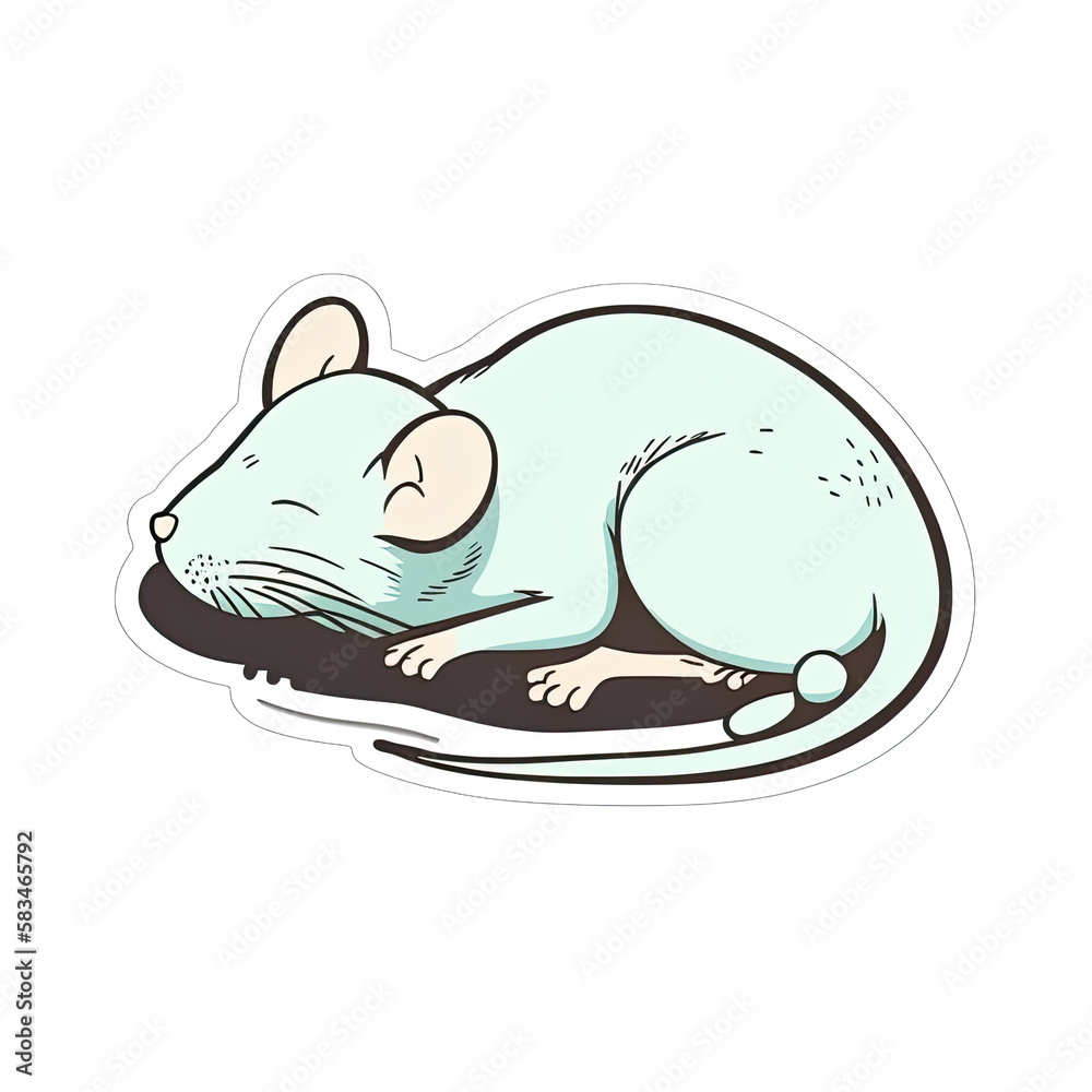 Cartoon mouse sleeping, generated AI, generated, AI Stock Illustration ...