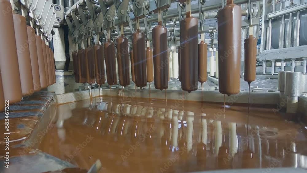 The process of making ice cream. How ice cream is made. Automated ice ...