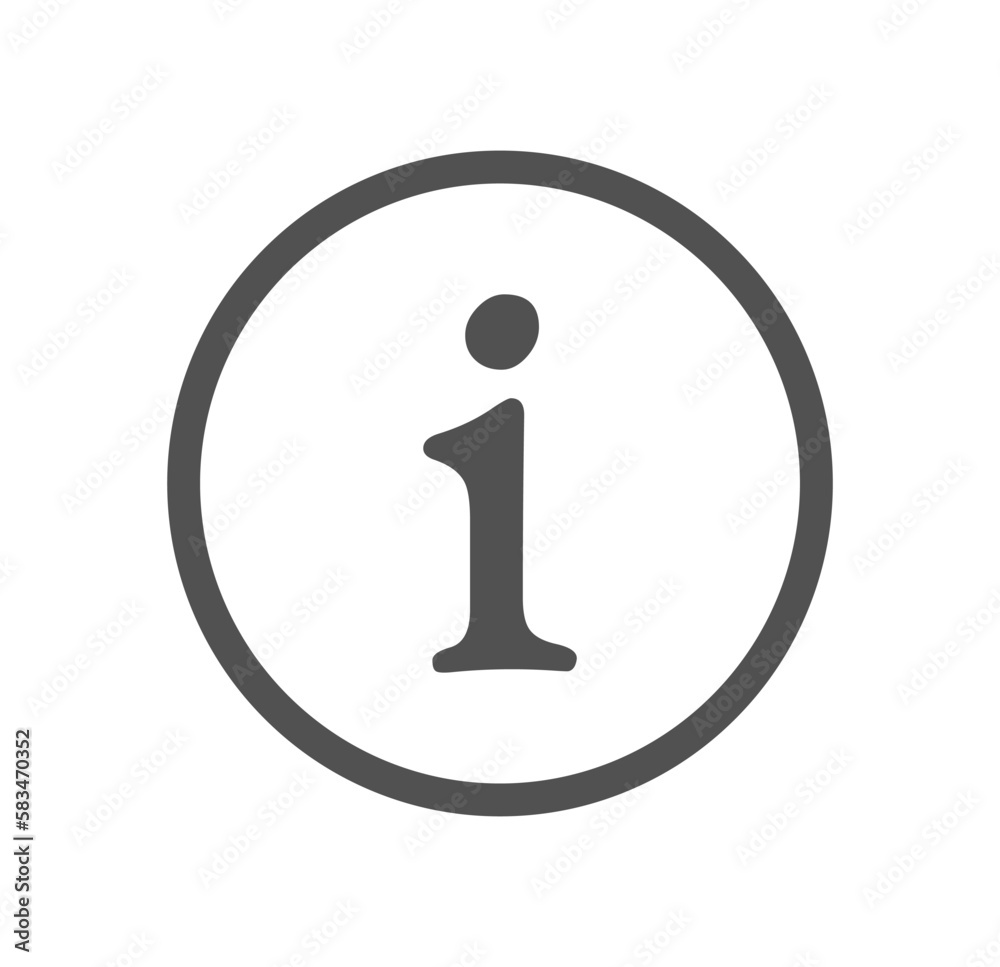 information icon. info I icon. Information button. gray outlined ...