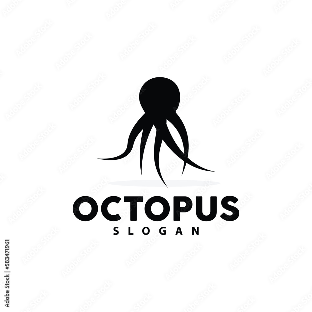 Octopus Logo, Sea Animals Vector, Seafood Ingredients Cuttlefish ...