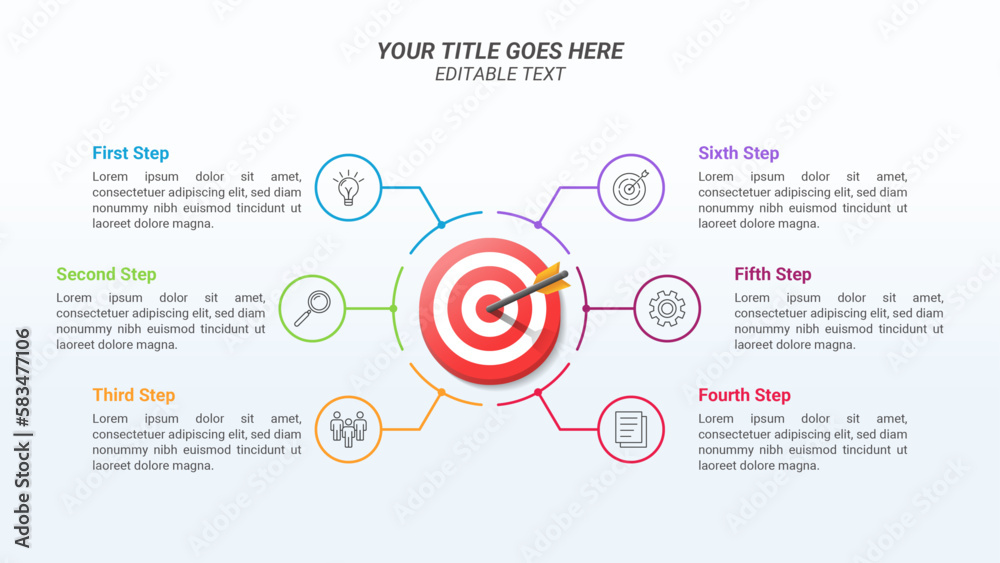 Company Goals Infographic Presentation Template with Six Options and ...