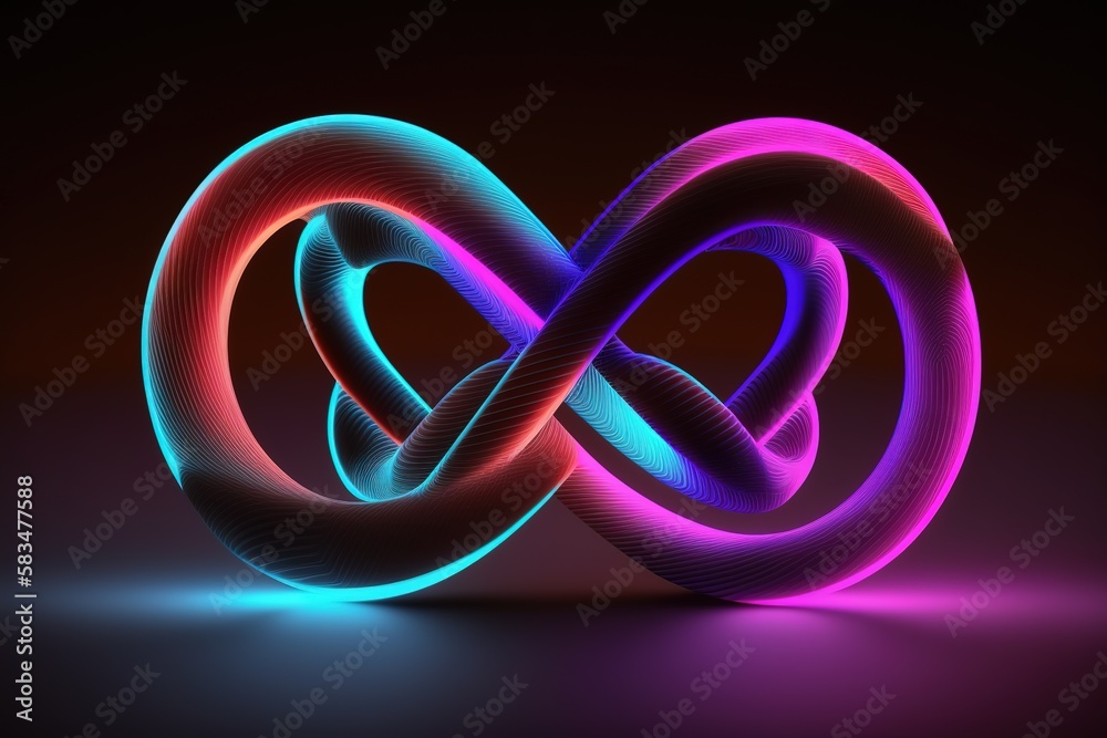 infinity loop, Neon lights, Modern Futuristic Sci Fi Background ...