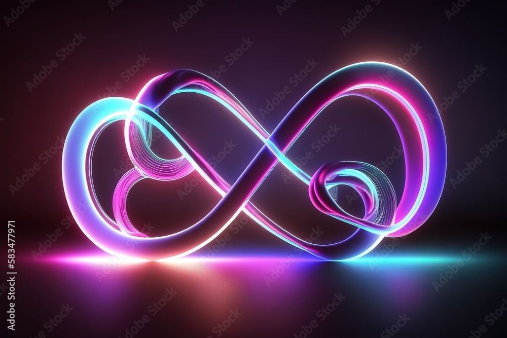 infinity loop, Neon lights, Modern Futuristic Sci Fi Background ...