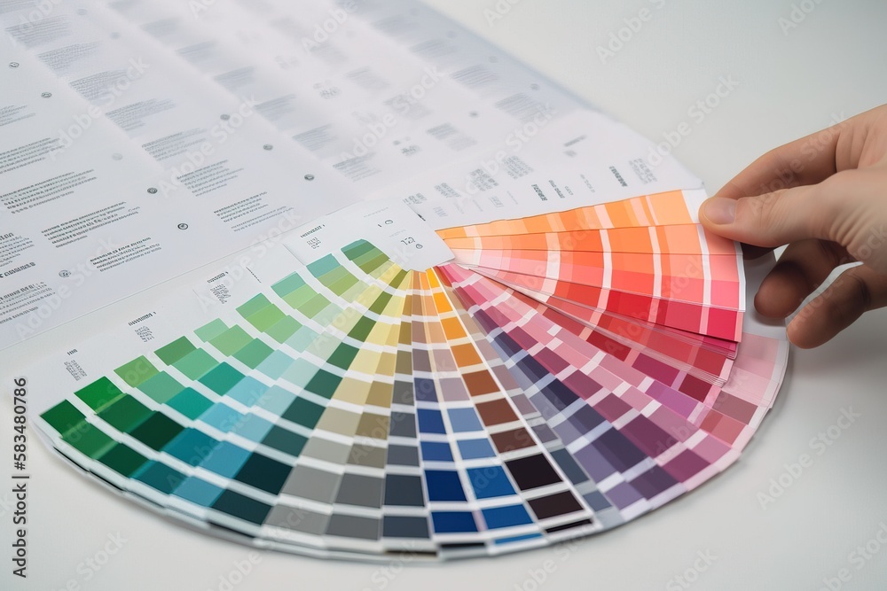 An opened pantone card ready for the interior designer to choose the ...