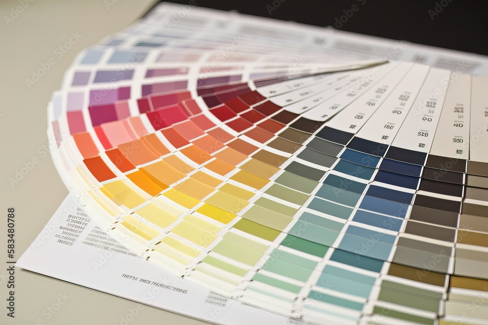 An opened pantone card ready for the interior designer to choose the ...