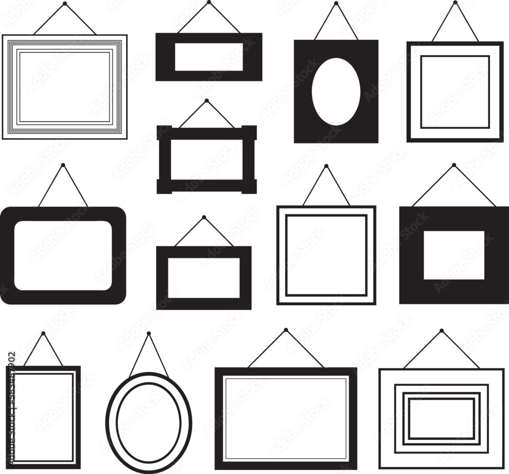 Collection of different picture frames isolated on white Stock Vector ...