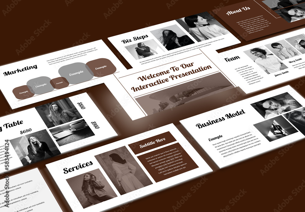 Simple Minimalist Presentation Layout Stock Template | Adobe Stock