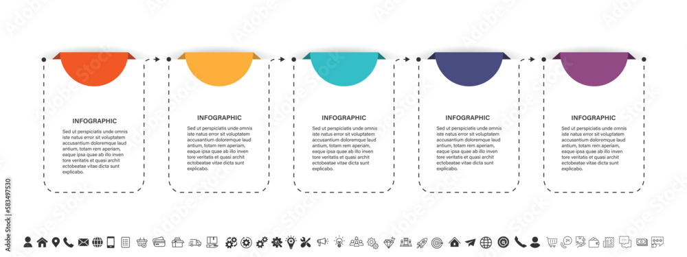 Blank and clean. Steps business data visualization timeline process ...