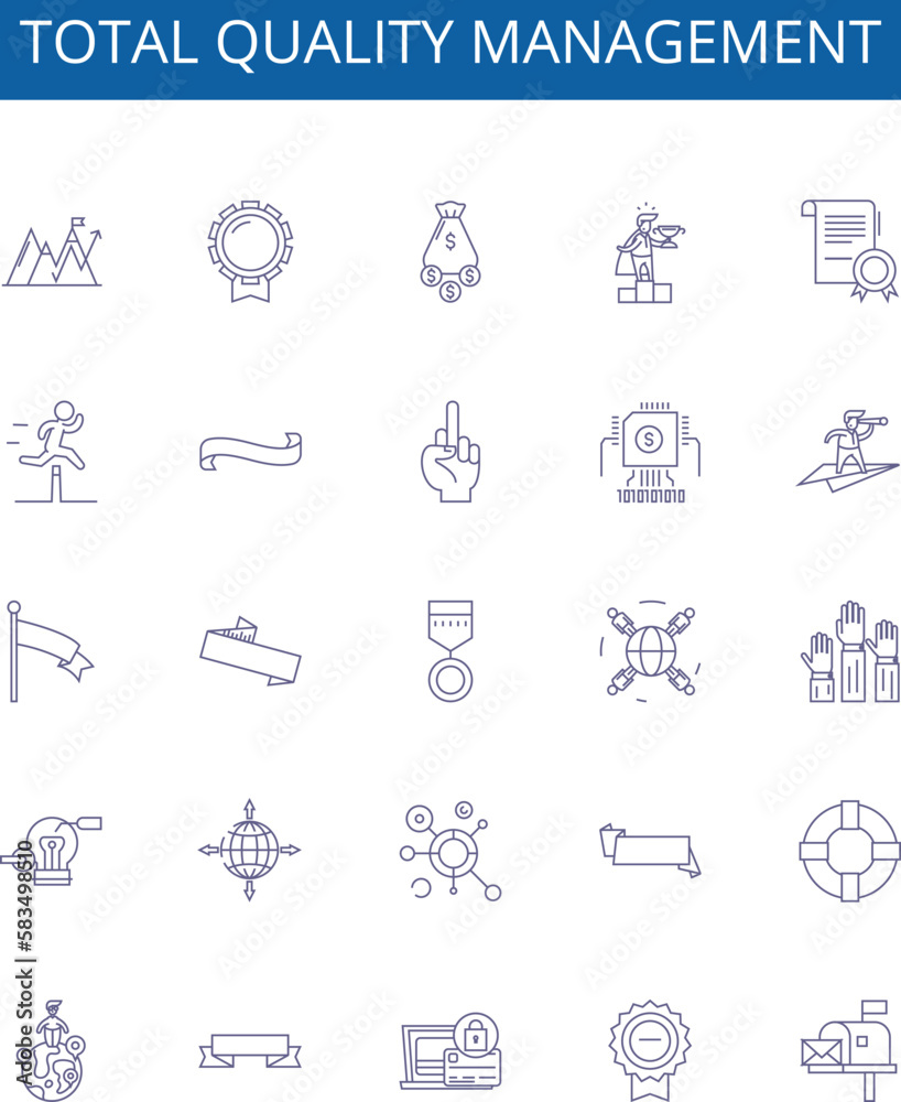 Total quality management line icons signs set. Design collection of ...