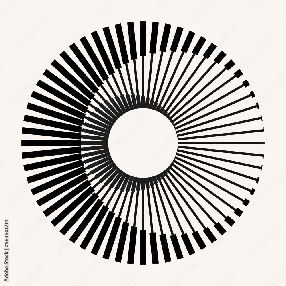 Vetor de Radial lines with different thicknesses in a circle. Can be ...