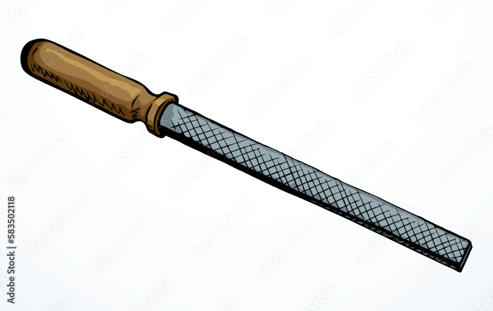 Old steel file. Vector drawing Stock Vector | Adobe Stock