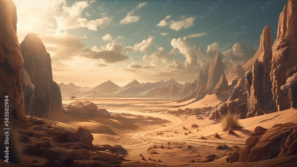 Desert Fantasy Backdrop, Concept Art, CG Artwork, Realistic ...