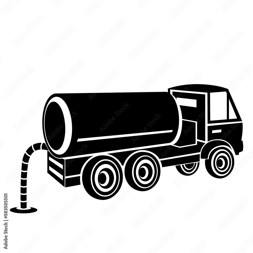 Vector illustration, logo, car icon for septic tank. Isolated on a ...