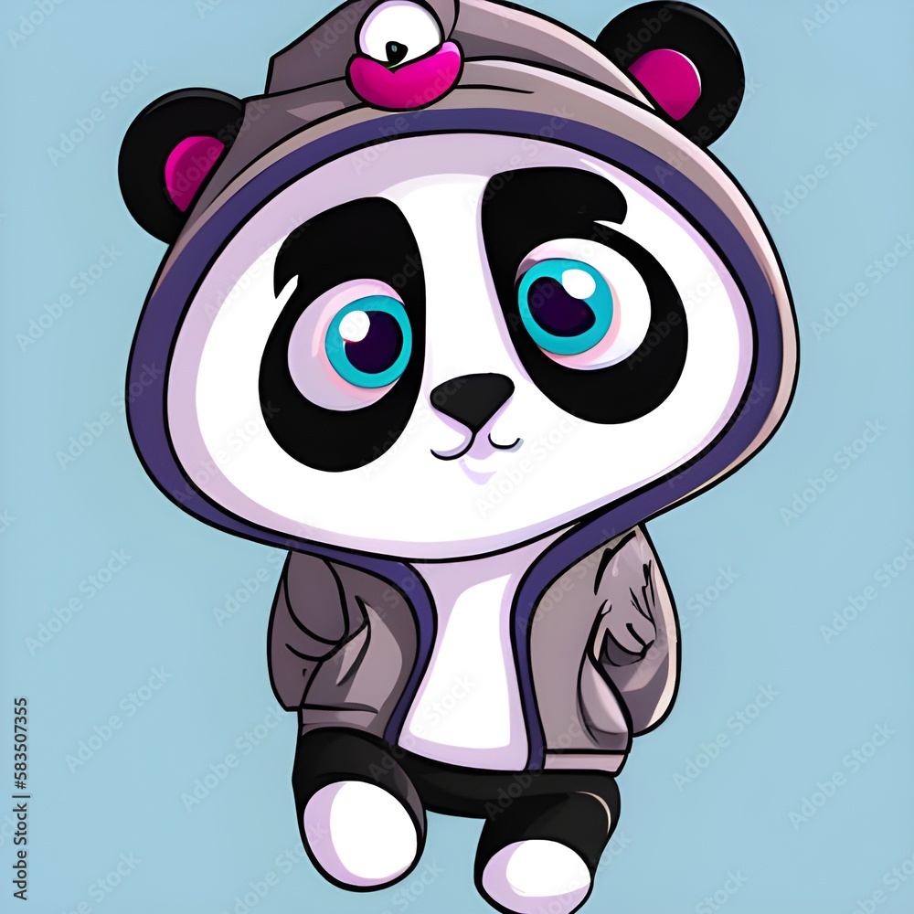 Panda Studio Portrait Shooting, Kopf und Schulter, Close up, Cartoon ...