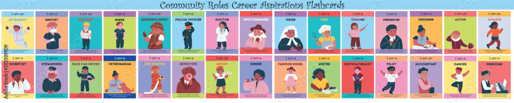 Community Roles Career Aspirations Flashcards, Kids learning Content ...
