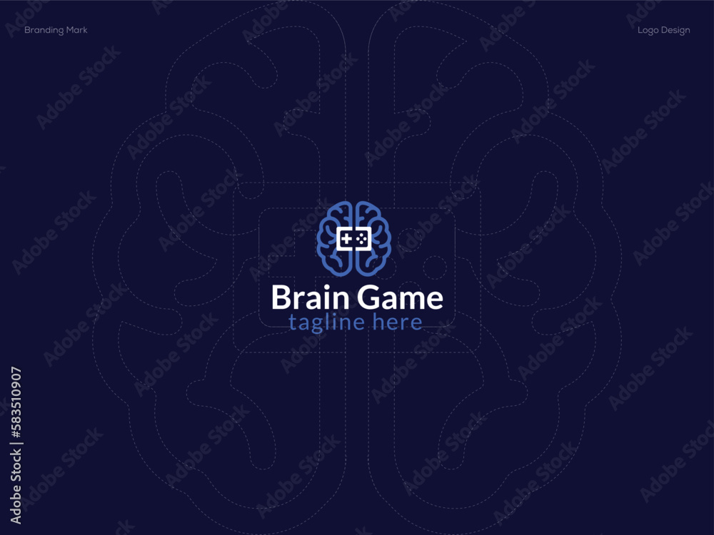 Brain Game logo design - Brain logo design เวกเตอร์สต็อก | Adobe Stock