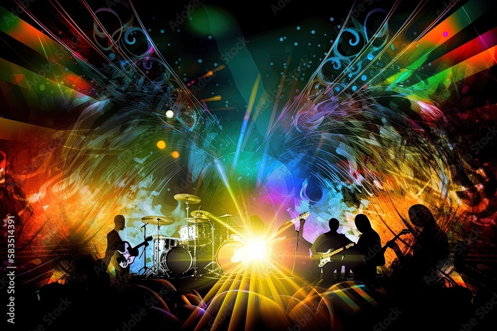 colorful background for poster or graphic design with musical or party ...