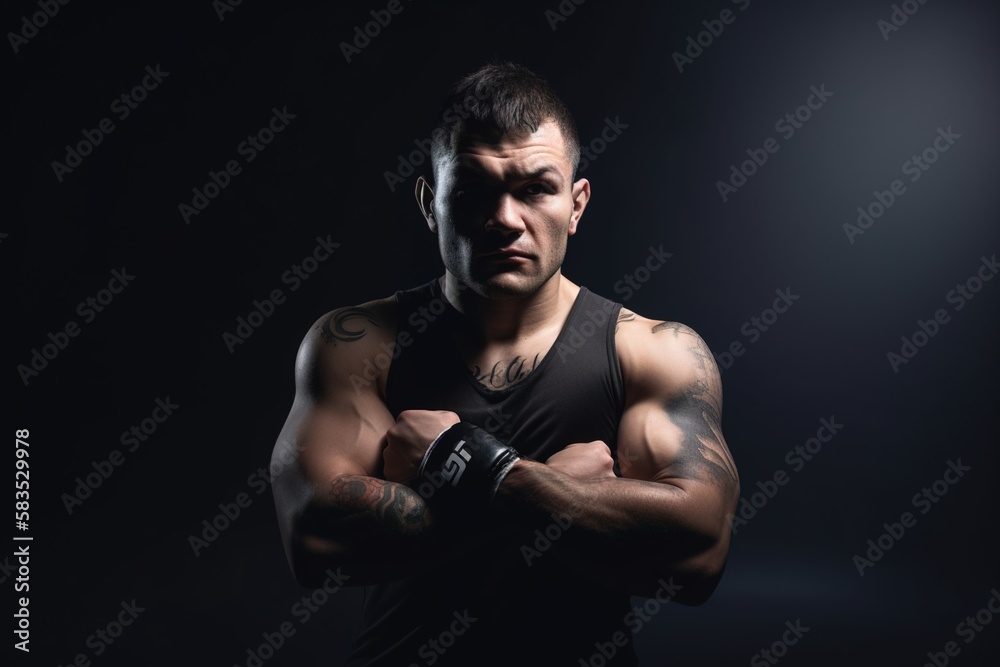 Bodybuilder MMA boxe martial art crossfit fighter male gym sports coach ...