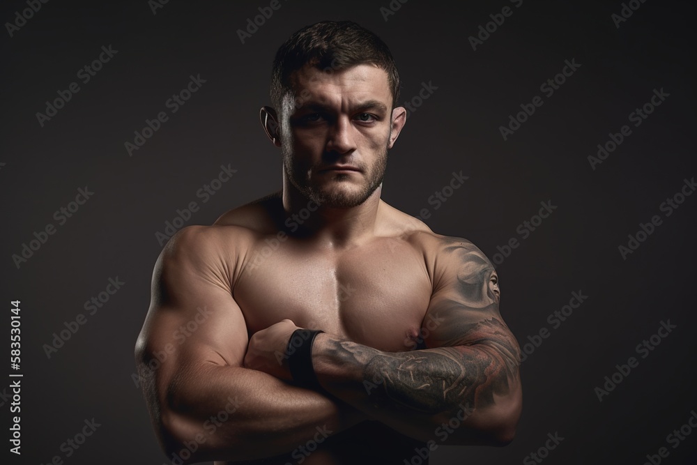 Bodybuilder MMA boxe martial art crossfit fighter male gym sports coach ...