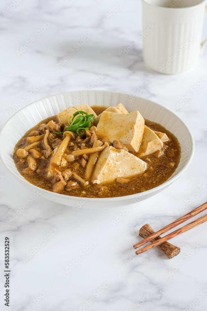 mun tahu or mun tofu is a chinese dish made from tofu, minced meat and ...