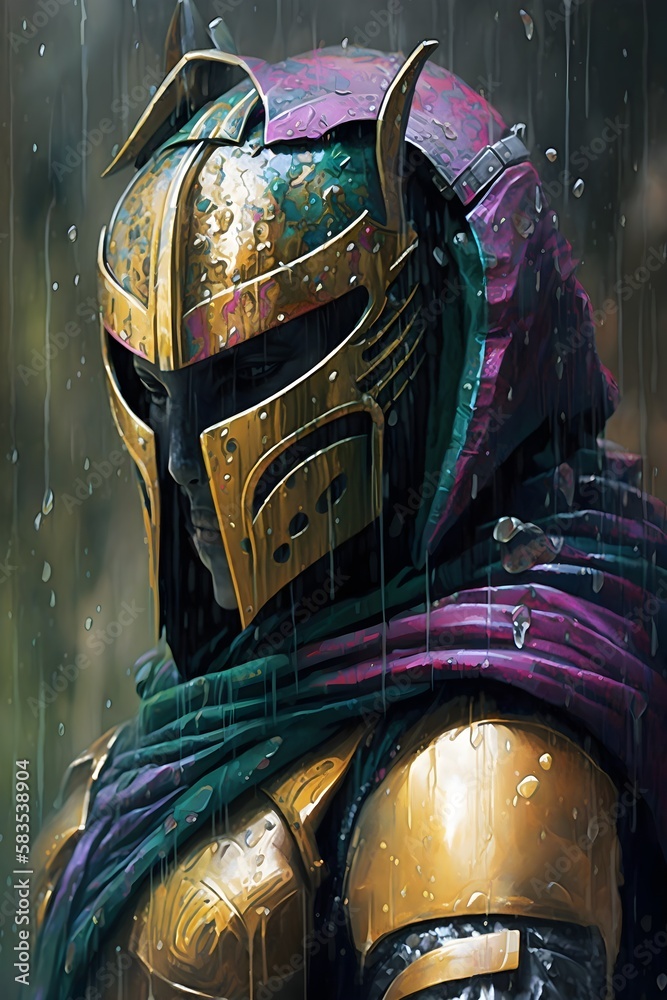 Illustration of spartan warrior in armor with shield and sword, antique ...