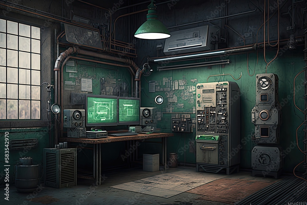 A cyber den in the metaverse, with a minimalist and sleek design ...