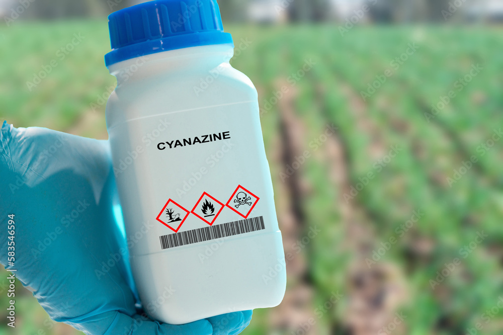 A triazine herbicide used to control broadleaf weeds and annual grasses ...