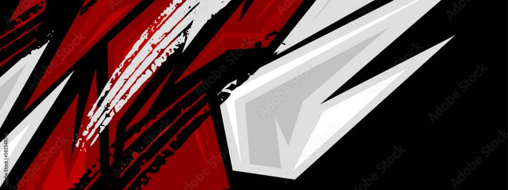 Stylish red and white sports banner background design Stock Vector ...