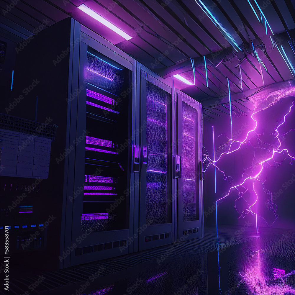 Server Room digital AI Design Stock Illustration | Adobe Stock