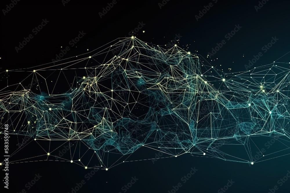 Wireframe background with plexus effect. Futuristic vector illustration. , Generative AI Stock ...