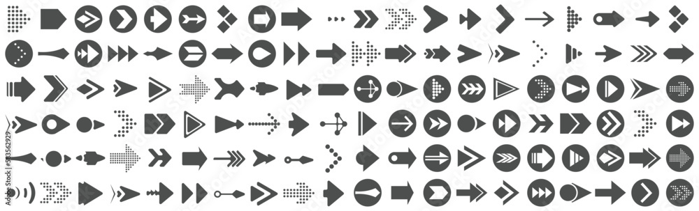 Arrows set. Arrow icon collection. Set different arrows or web designs ...