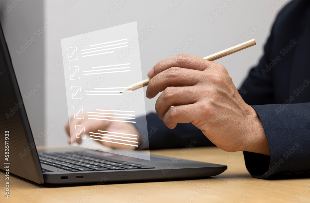 business people use laptops business performance checklist ideas ...