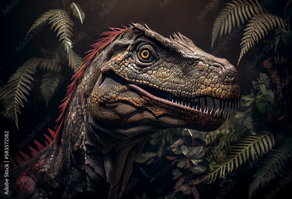 An extinct carnivorous dinosaur known as velociraptor. Generative AI ...