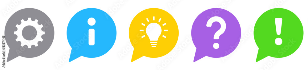 Question, Idea, Information, Settings and Answer symbols in ...