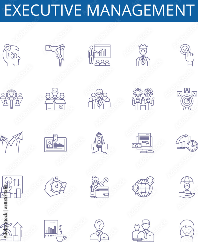 Executive management line icons signs set. Design collection of ...