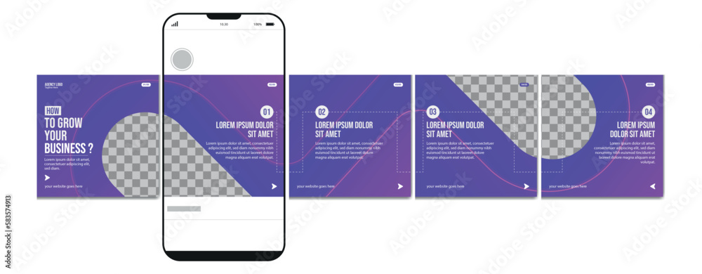 Set Of Instagram Carousel Post Template, Editable Instagram carousel ...