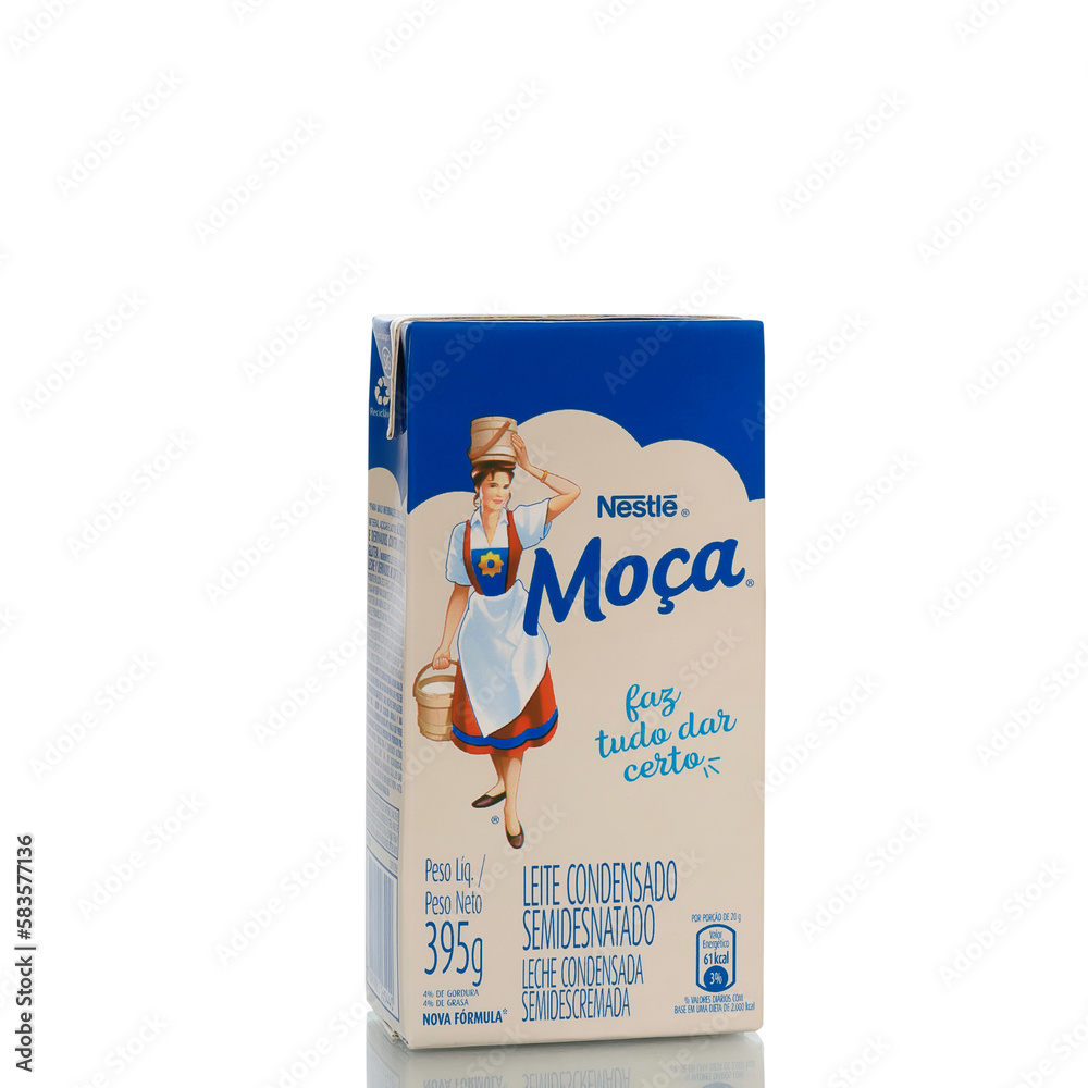 Foto de São Paulo, Brazil - March,18, 2023 condensed milk "Moça" Semi ...