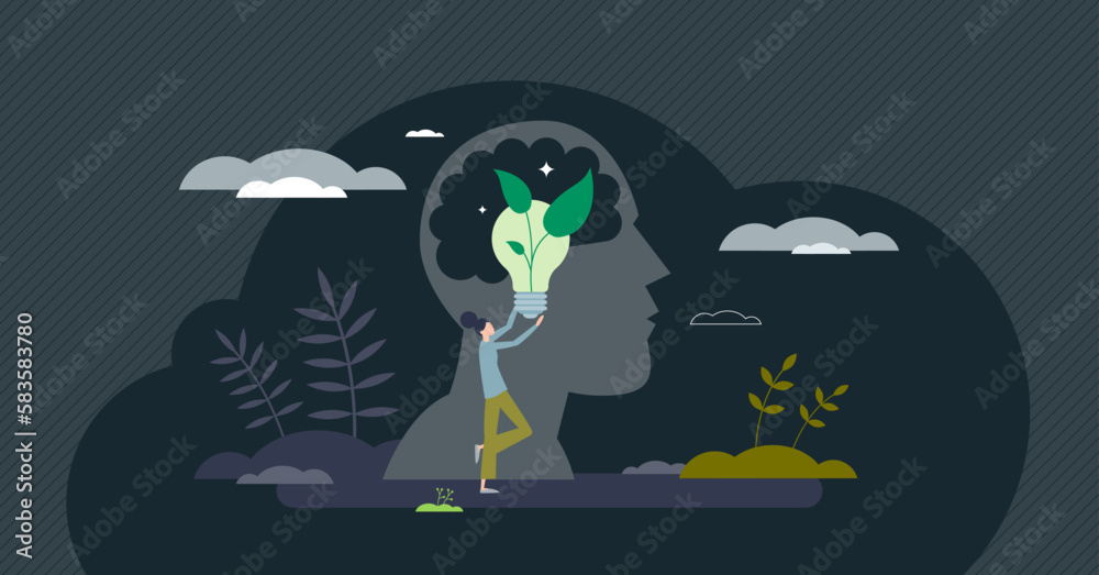 Growth mindset and improvement or development attitude tiny person ...