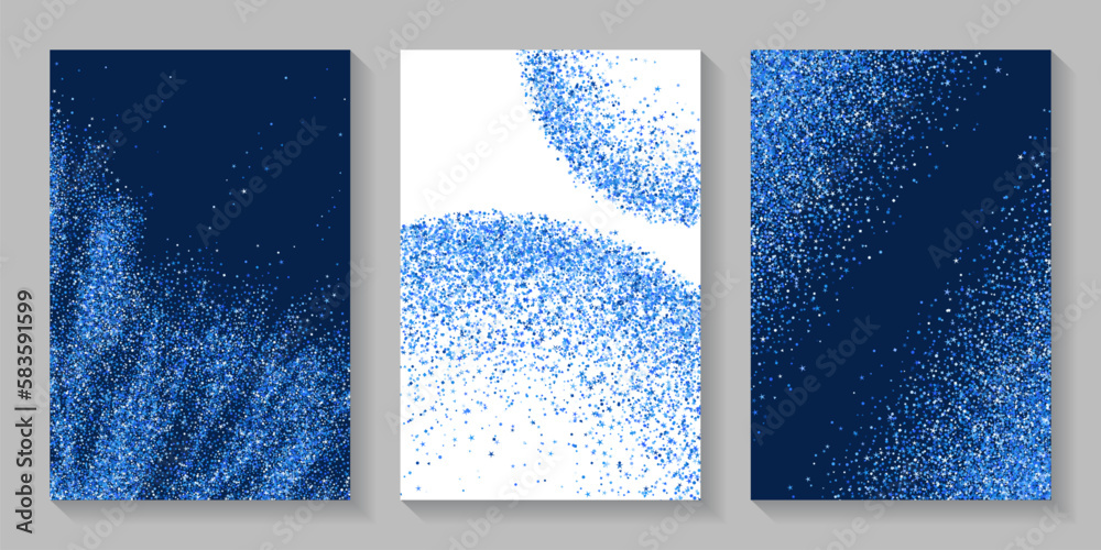 Exclusive blue confetti powder scatter texture. Triangle square circle ...