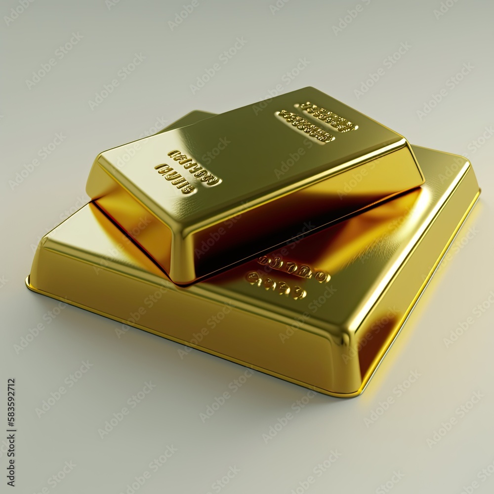 3D illustrations or 3D renderings gold backgrounds made gold ingots ...