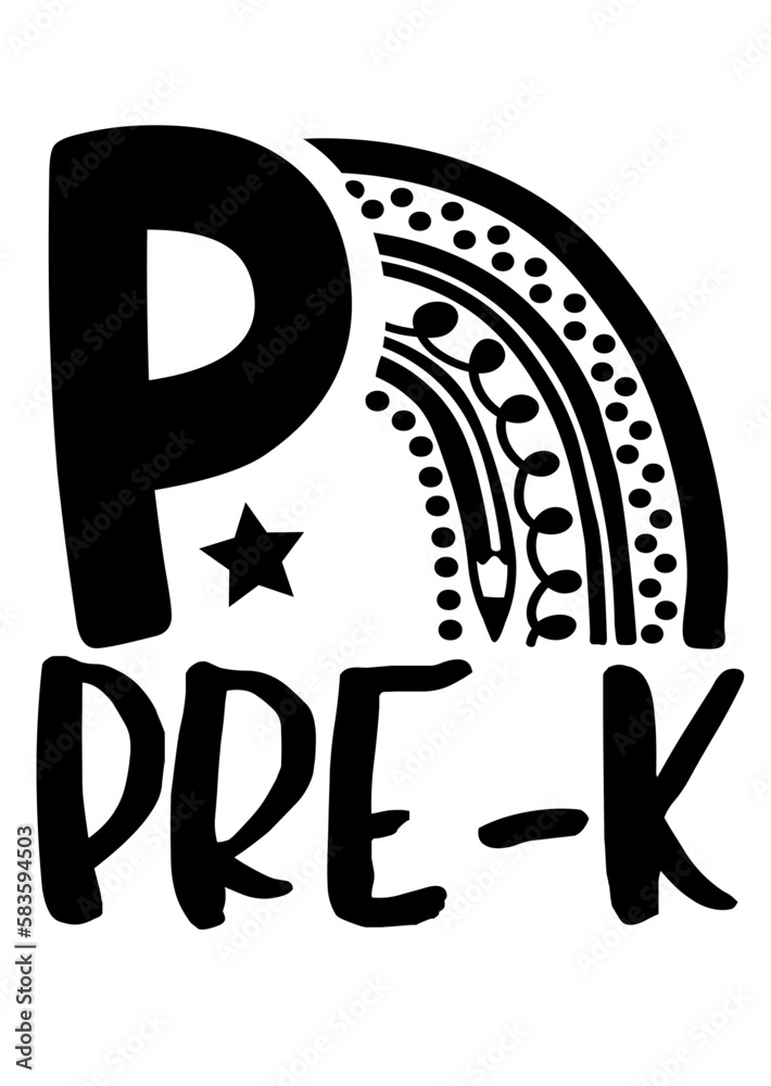 Pre-k. Pre kindergarten. Rainbow clipart. Isolated on transparent ...