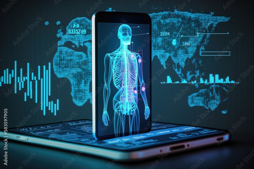 Using their smartphone to study medicine, with various medical apps and ...