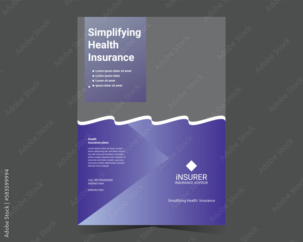 Vector health insurance medical poster template design Stock Vector ...