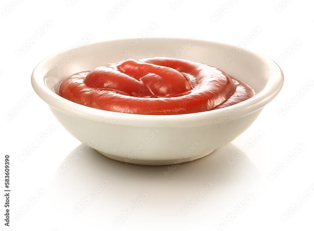 tigela de ketchup de tomates em fundo transparente - pote com ketchup ...