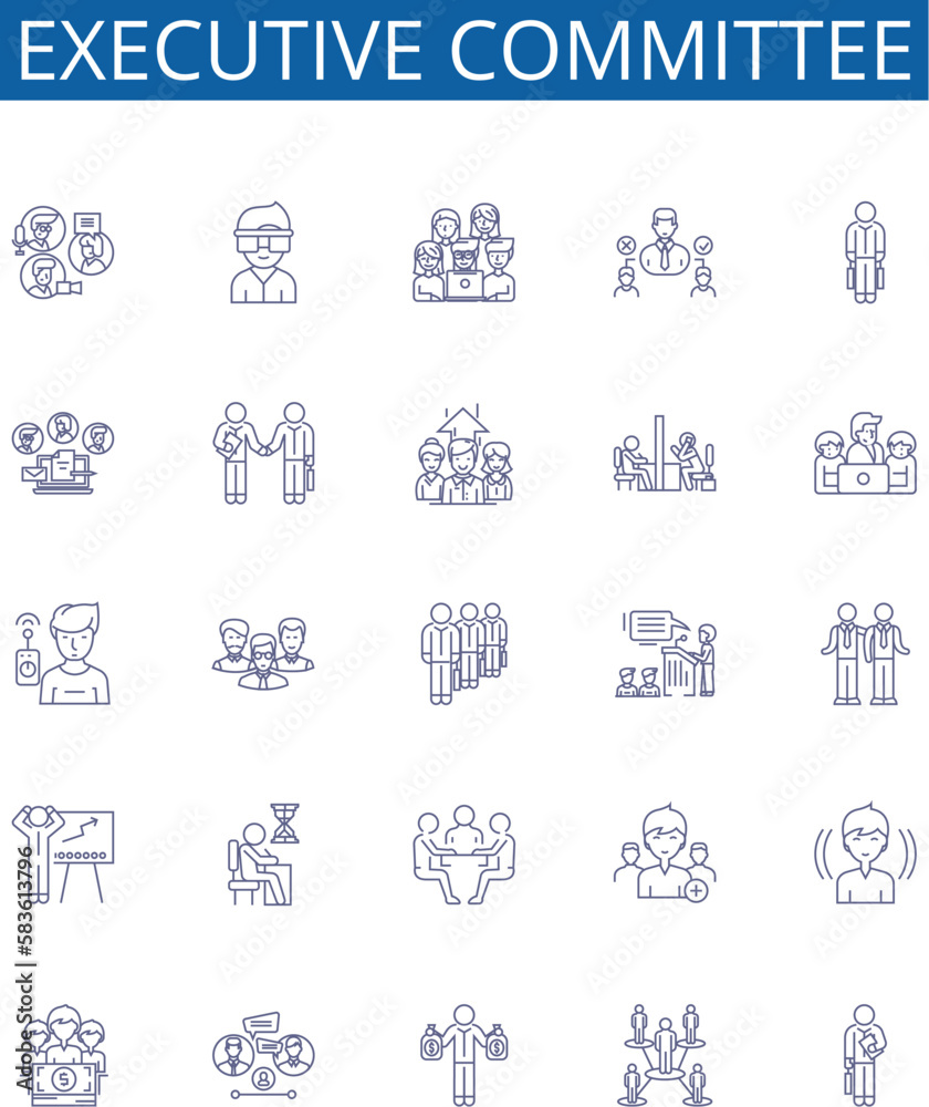 Executive committee line icons signs set. Design collection of ...