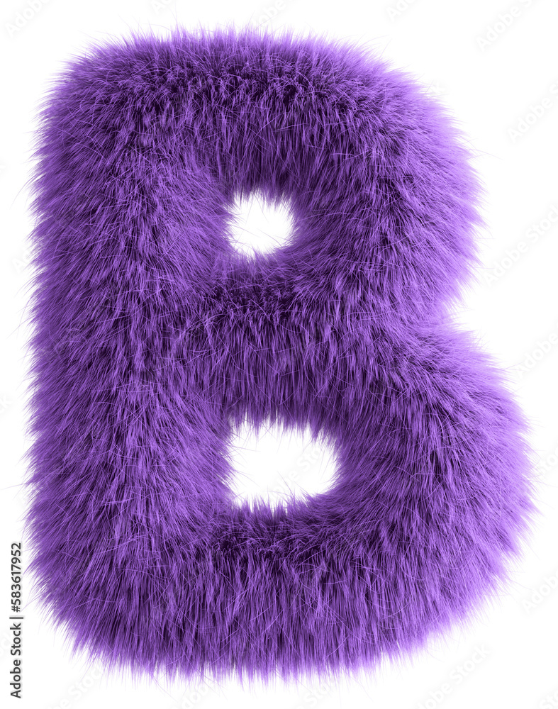 Purple 3D Fluffy Letter B Stock Illustration | Adobe Stock