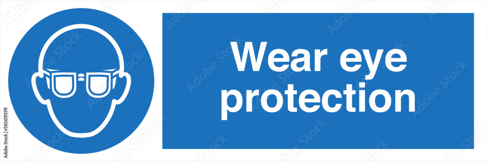 Safety Sign Marking Label Symbol Pictogram Standards Mandatory Wear eye ...