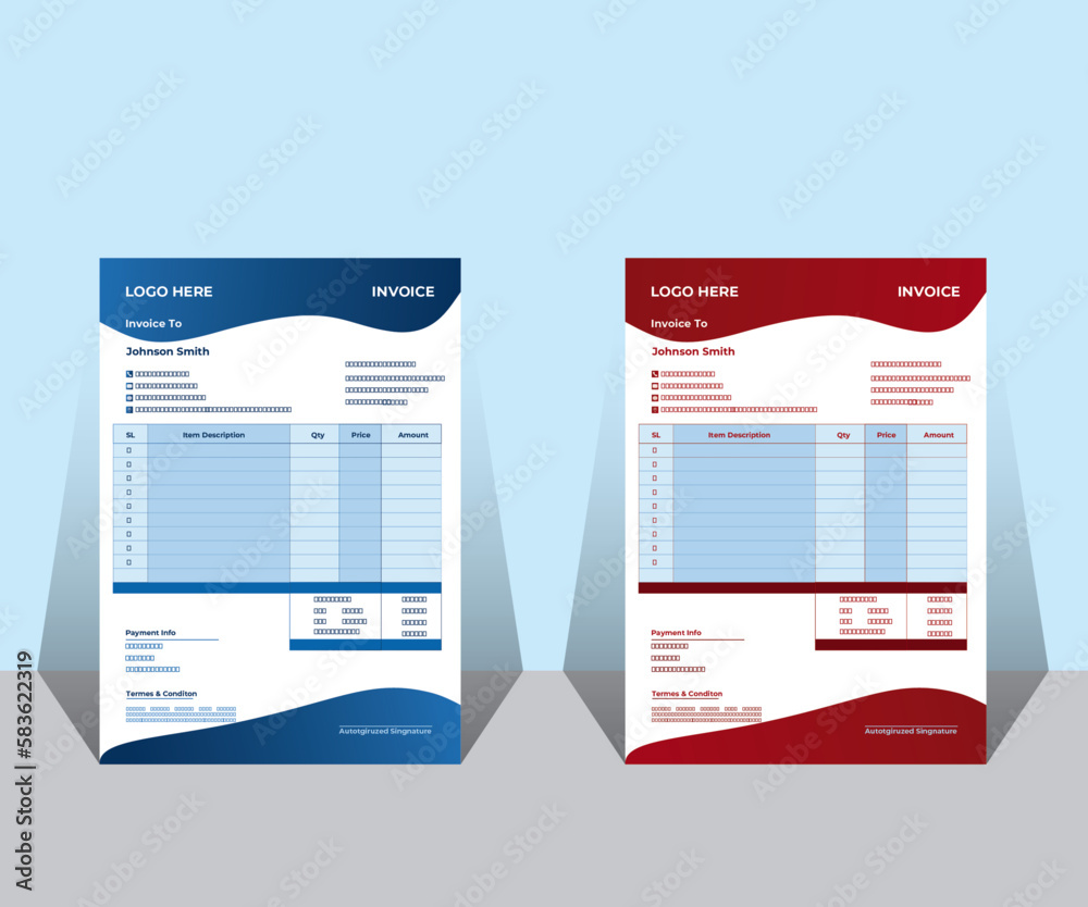 New Style Business Invoice Cash Memo Template Design, Invoice Template ...