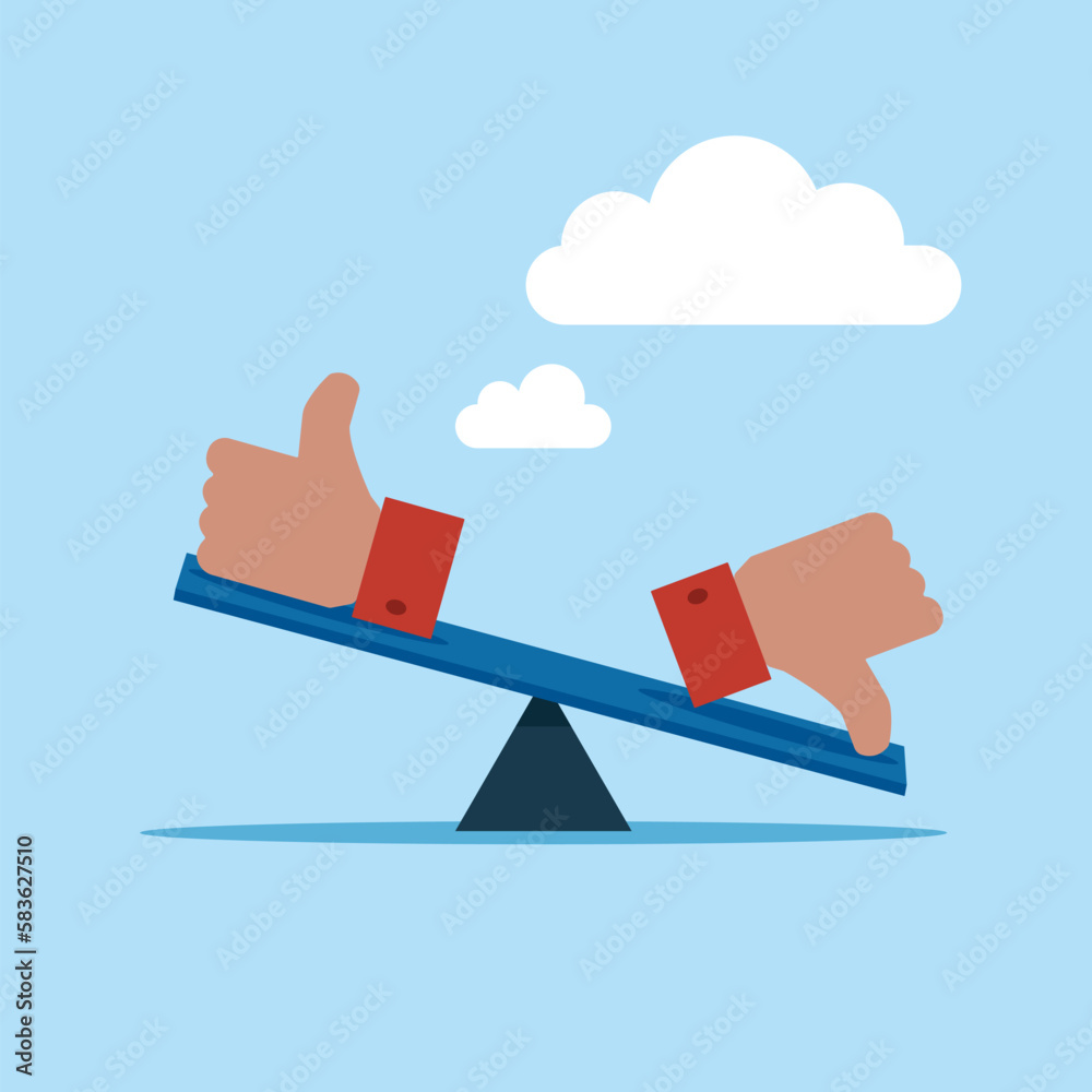 Advantage and disadvantage in comparison. Demerit and merit. Flat ...
