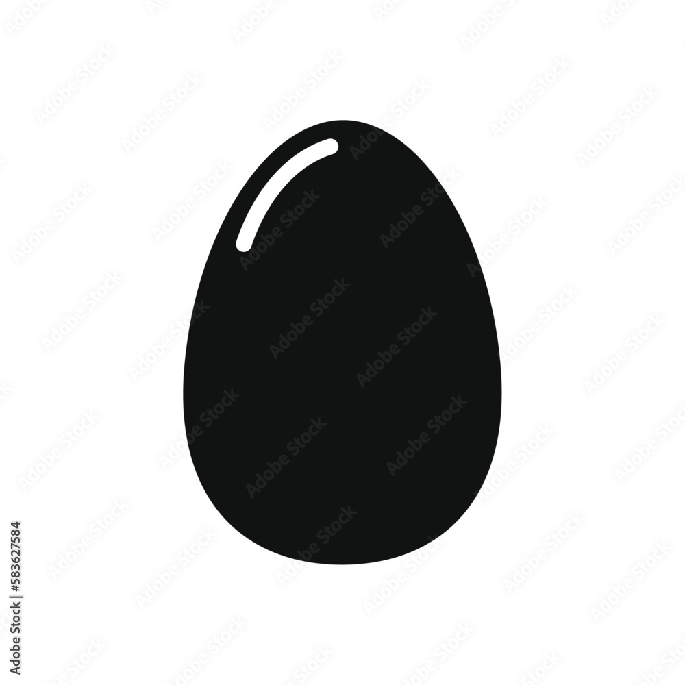 Flat style egg icon shape. Easter design logo symbol silhouette. Vector ...